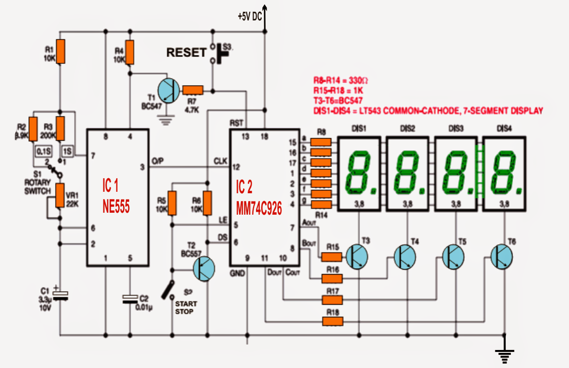 How To Make A Digital Stop Watch Circuit