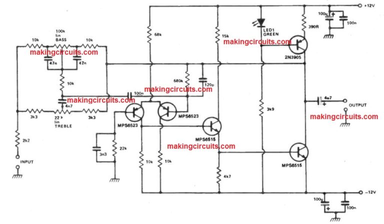 Bass Treble Tone Control Circuits – 3 Designs Discussed – Making Easy ...