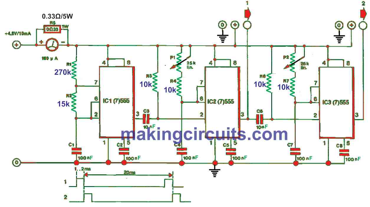Servo Motor Tester Circuit Circuit Diagram