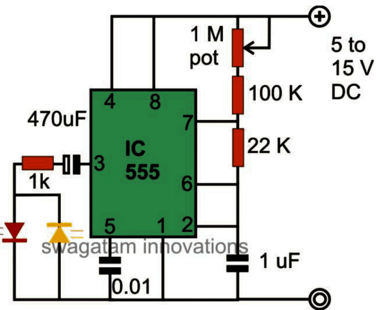 Multiple LED Flashing Effect LED Circuits using IC 555 – Making Easy ...